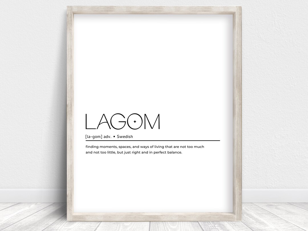 Lagom Definition Printable Wall Art, Scandinavian Wall Decor, Scandi ...