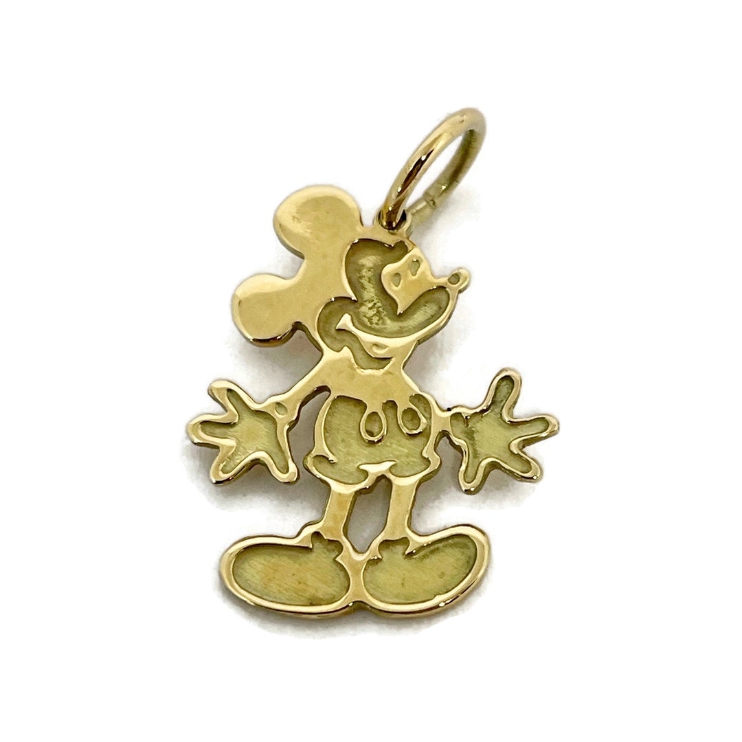 Mickey Mouse 14k Gold Charm. Charm for Bracelet or Necklace - Etsy