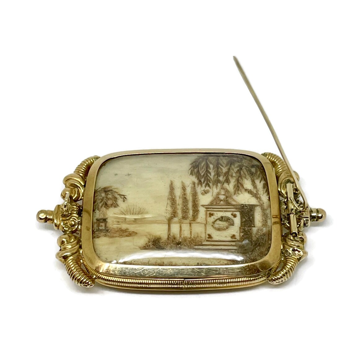 Gregorian Gold Dutch Mourning Hair Brooch. Dutch Mourning Jewelry ...