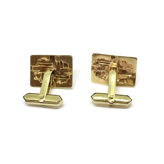 1970S gold cufflinks 14k 585 marked and Makers mark F… - Gem