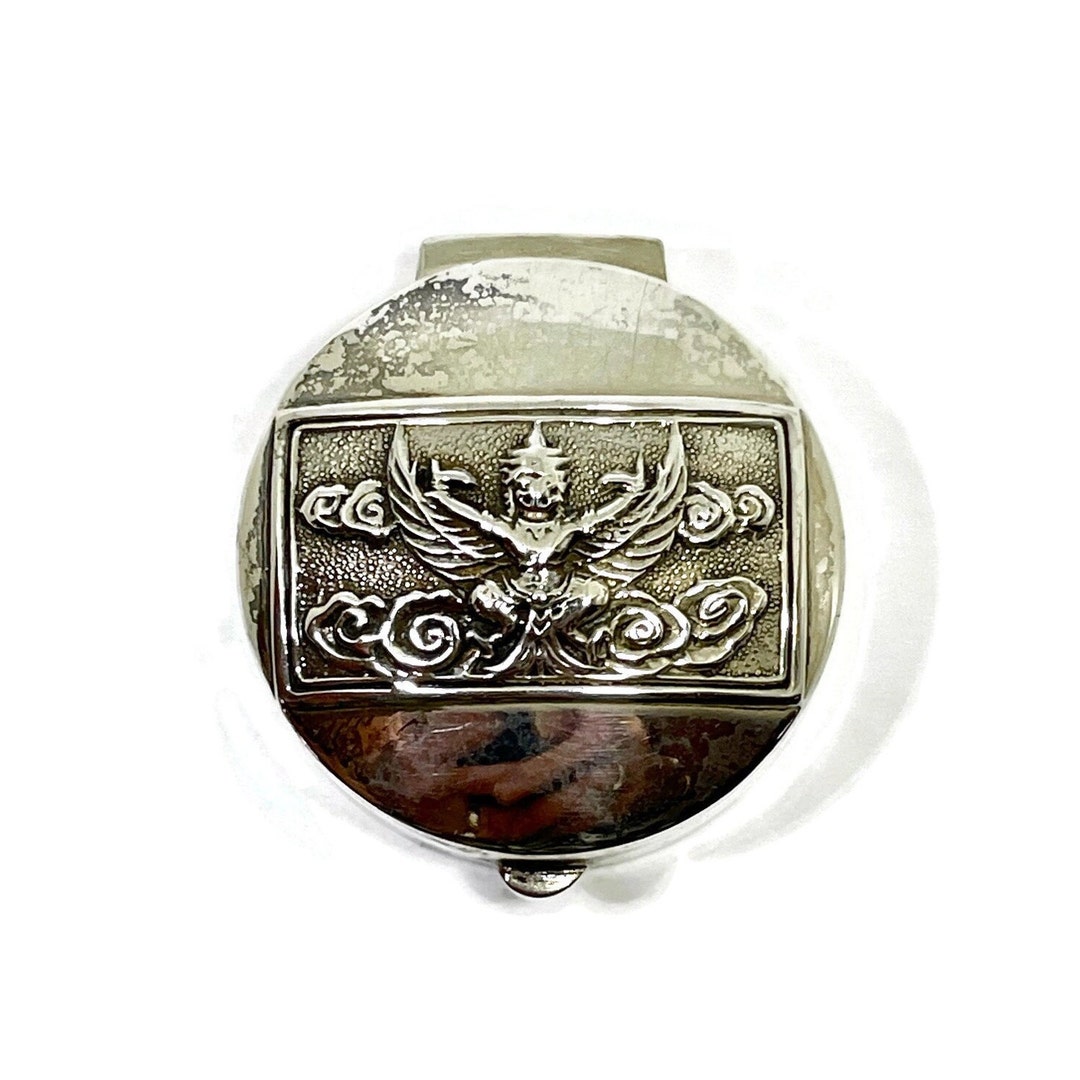 Silver PILL BOX. Siam Thailand.manimekhala Hindu-buddhist Goddess ...