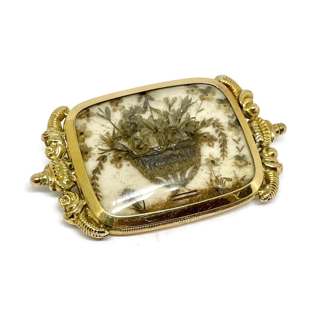 Gregorian Gold Dutch Mourning Hair Brooch. Dutch Mourning Jewelry ...