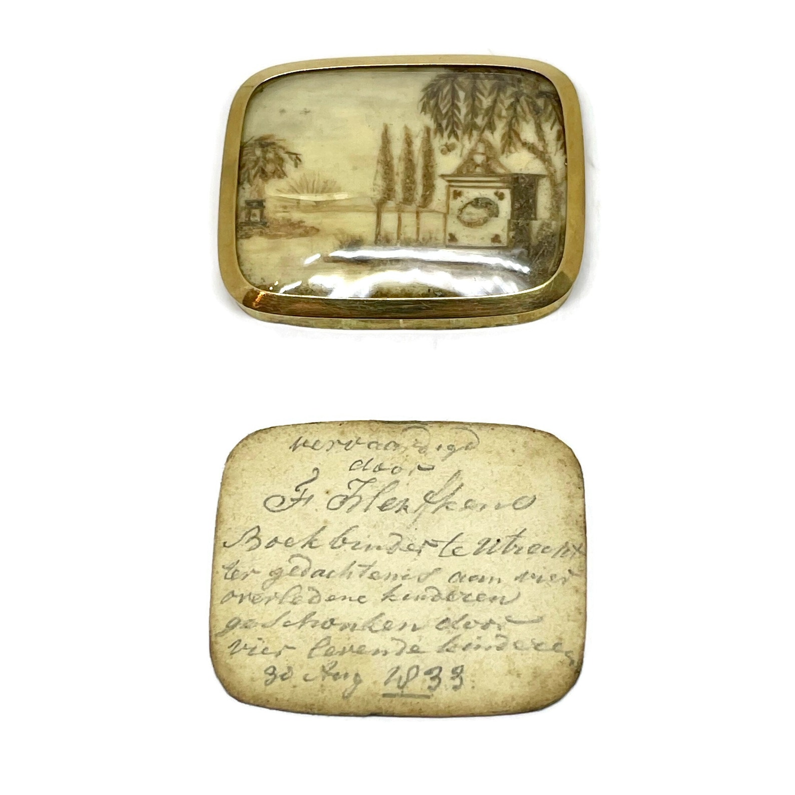 Gregorian Gold Dutch Mourning Hair Brooch. Dutch Mourning Jewelry ...