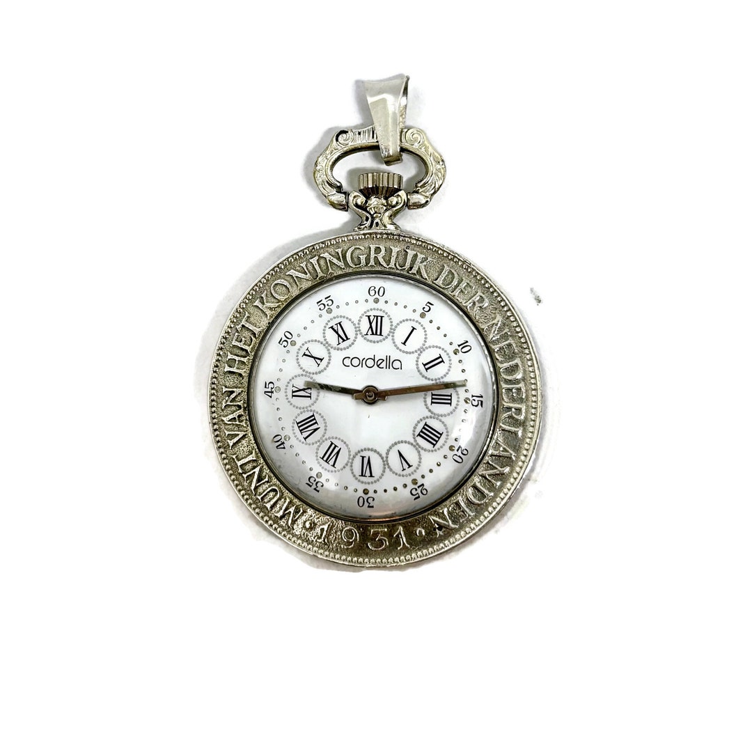 Coin Dutch 1931 Wilhelmina Silver Pocket Watch. Good Working Pocket ...