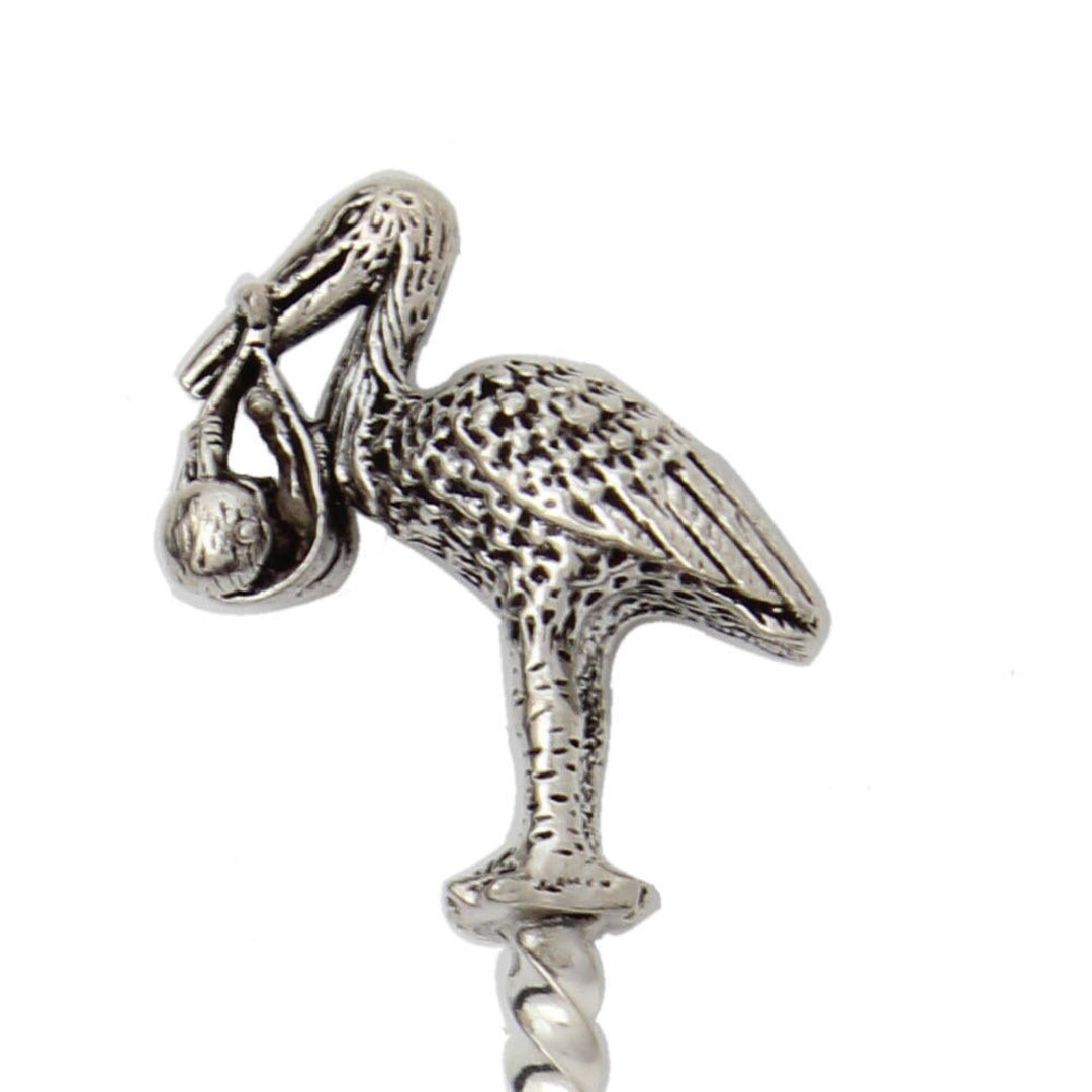 Silver Stork Teaspoon With a Stork and a Baby in a Diaper. Stork Tea ...