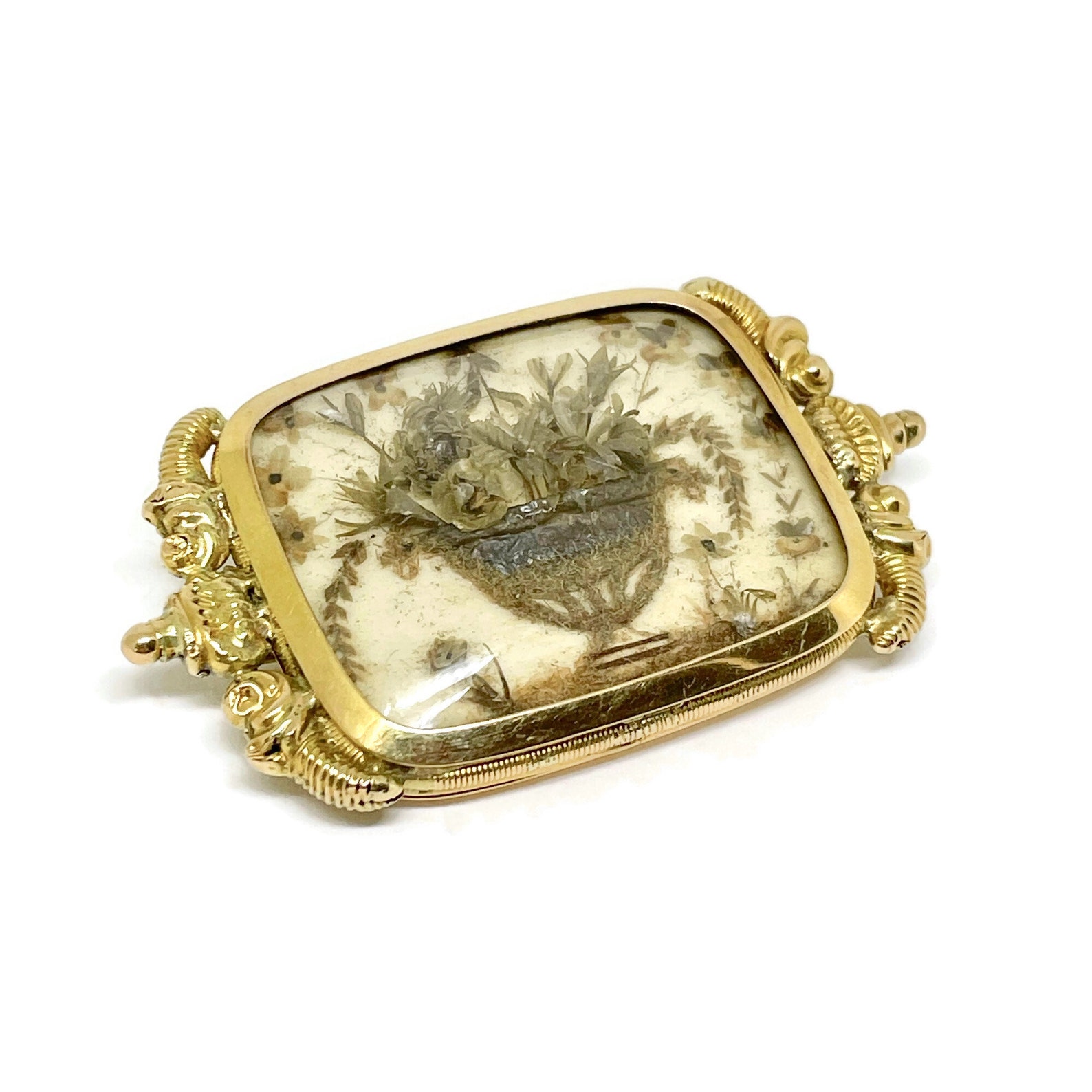 Gregorian Gold Dutch Mourning Hair Brooch. Dutch Mourning Jewelry ...