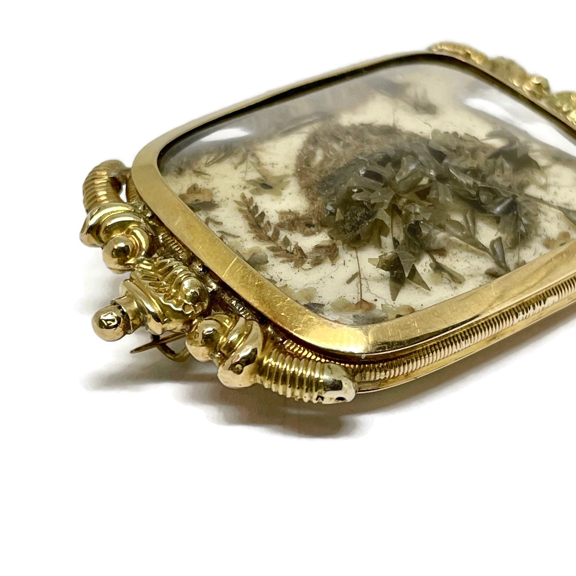 Gregorian Gold Dutch Mourning Hair Brooch. Dutch Mourning Jewelry ...