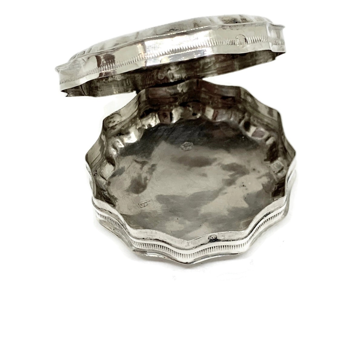 Antique Silver Peppermint Box Engraved With Bird and Hallmarked Dutch ...