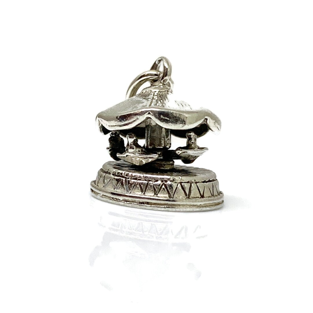Spinning Carousel Charm . Vintage Sterling Silver the Carousel Spins ...