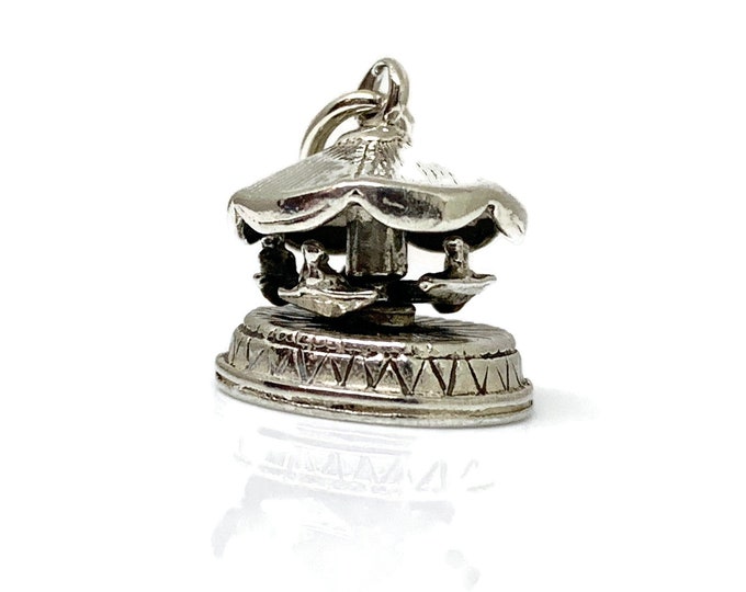 Spinning Carousel Charm . Vintage Sterling Silver the Carousel Spins ...