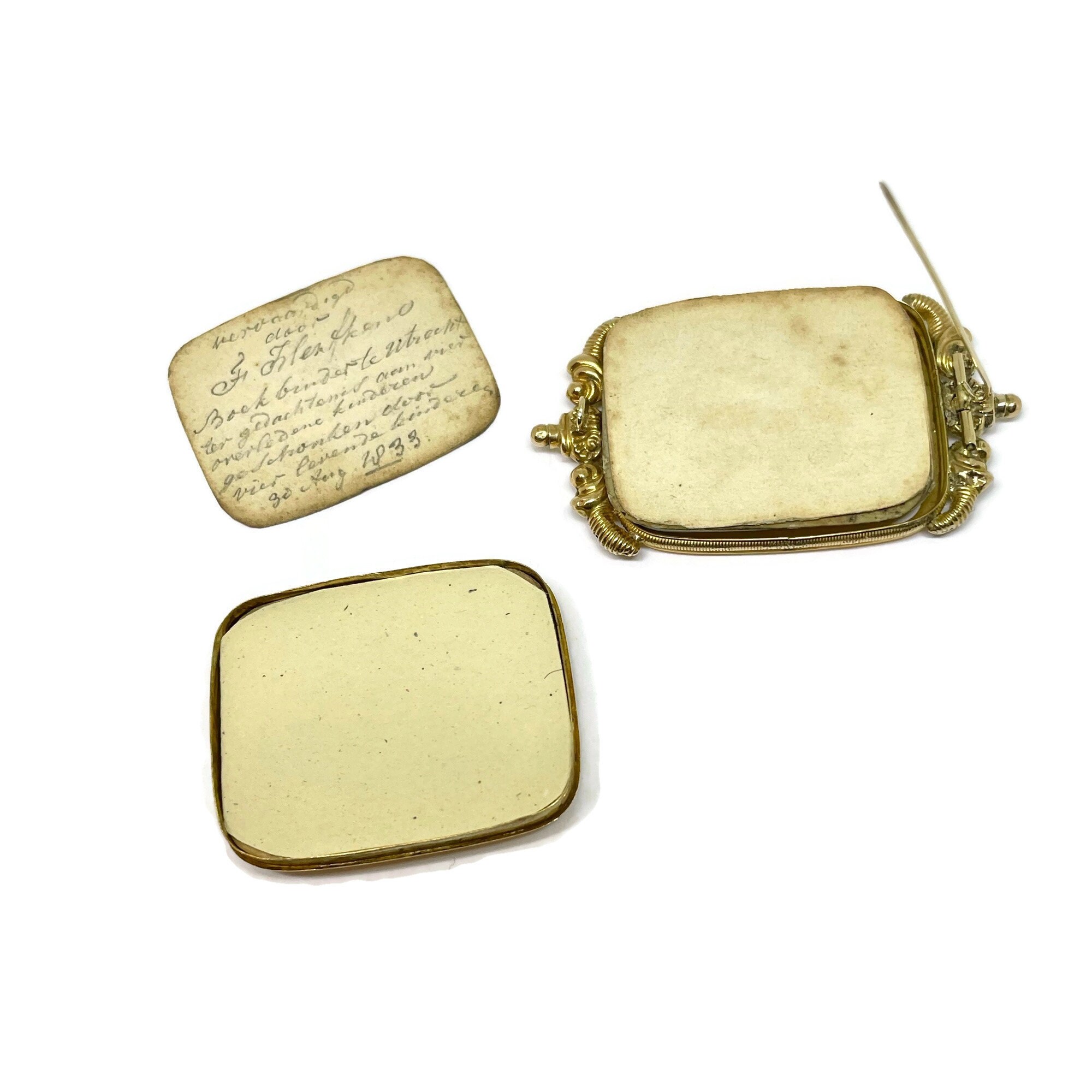 Gregorian Gold Dutch Mourning Hair Brooch. Dutch Mourning Jewelry ...