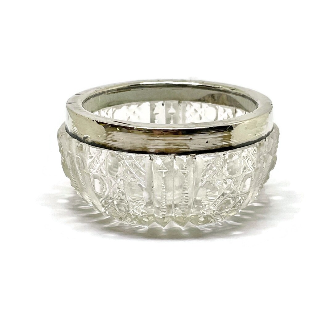Crystal Salt Cellar With a Sterling Silver Rim. It Was Made in London ...