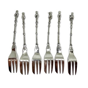 6 Apostle Forks - Cake Forks - Pastry Forks. Dutch Silver Hallmarked ...