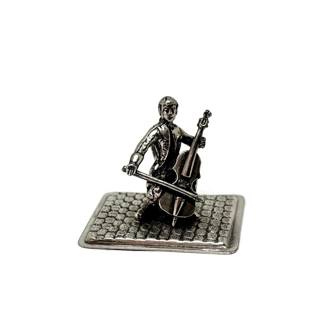 Silver Miniature Cello Player. Dutch Silver Hallmarked H.hooijkaas ...