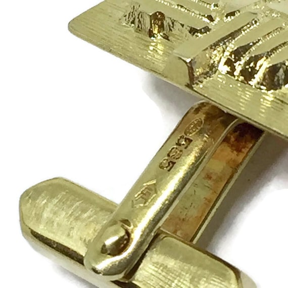 1970S gold cufflinks 14k 585 marked and Makers mark F… - Gem