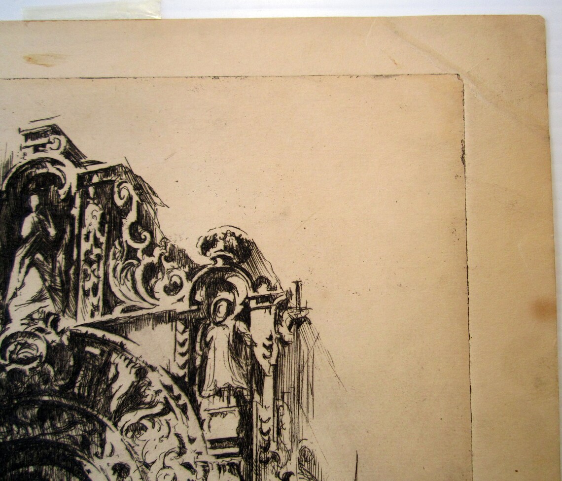Earl Horter Etching: Façade of a Building - Etsy