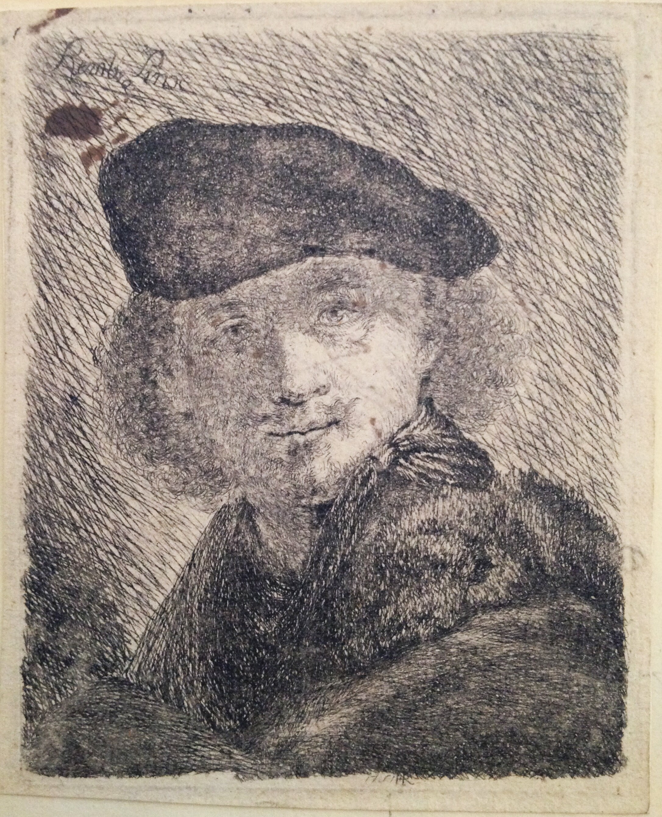 Rembrandt Van Rijn Etching: Self Portrait After the 1634 Oil Painting ...