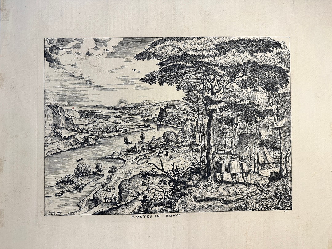 Pieter Bruegel the Elder Etching: "landscape With Pilgrims at Emmaus ...