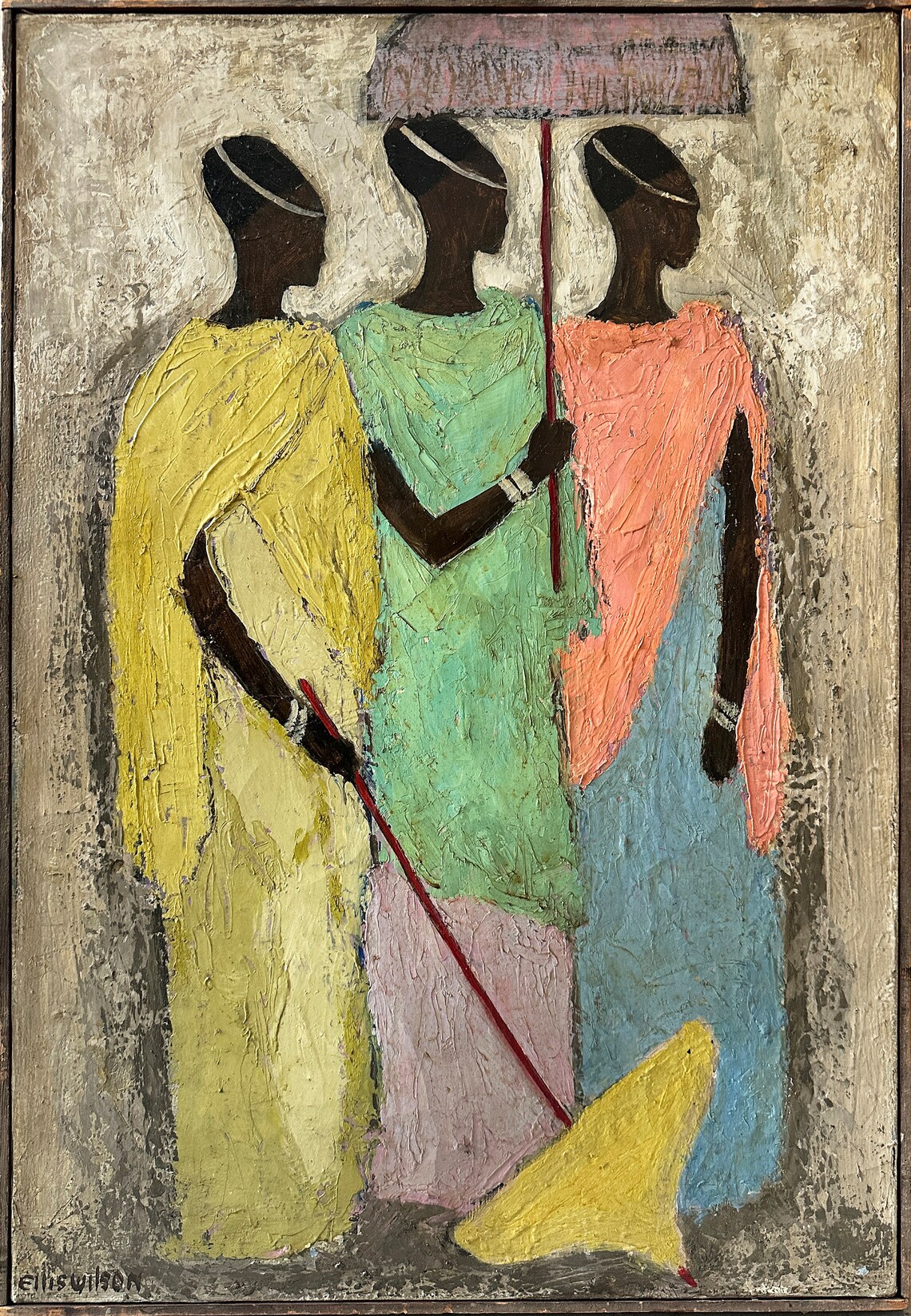 Ellis Wilson Oil on Canvas: Three Female Figures - Etsy