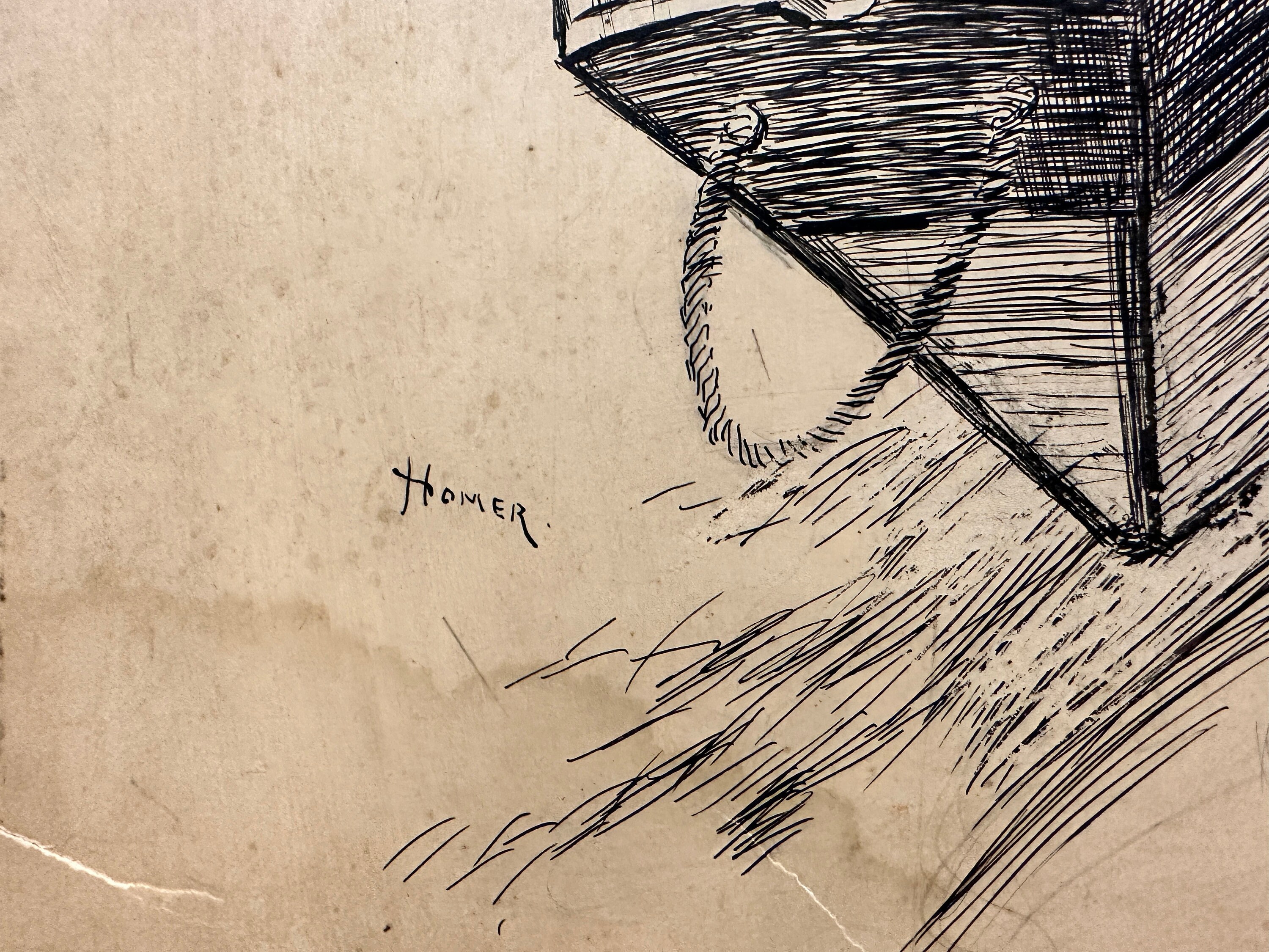 Winslow Homer Drawing: Man Rowing a Boat - Etsy