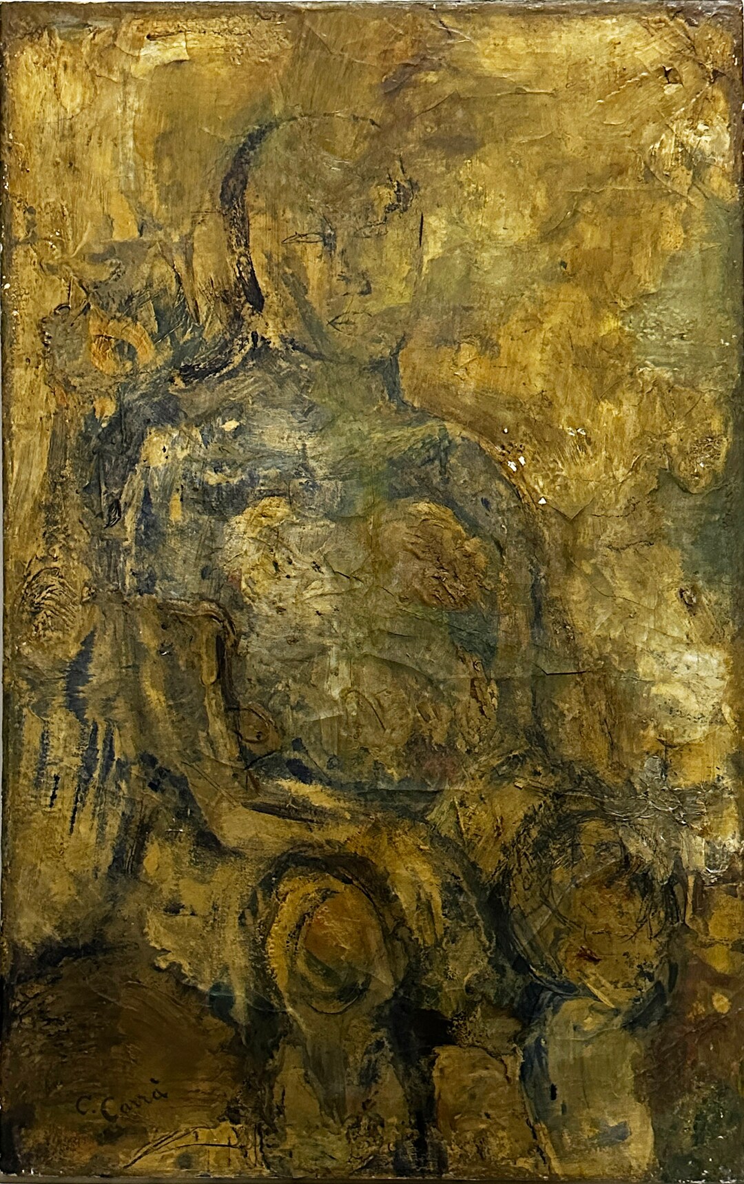 Carlo Carra Oil Painting: Seated Human Figure - Etsy
