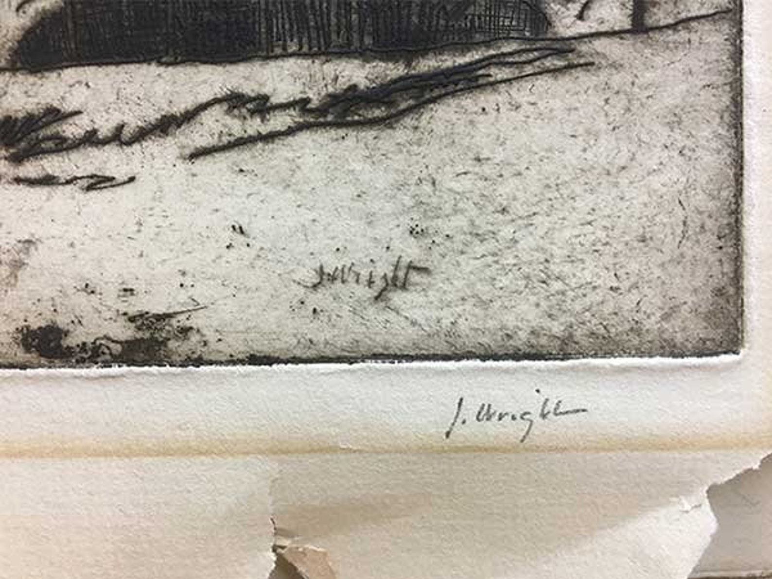 J Wright Etching: Tall Trees and a Bridge - Etsy