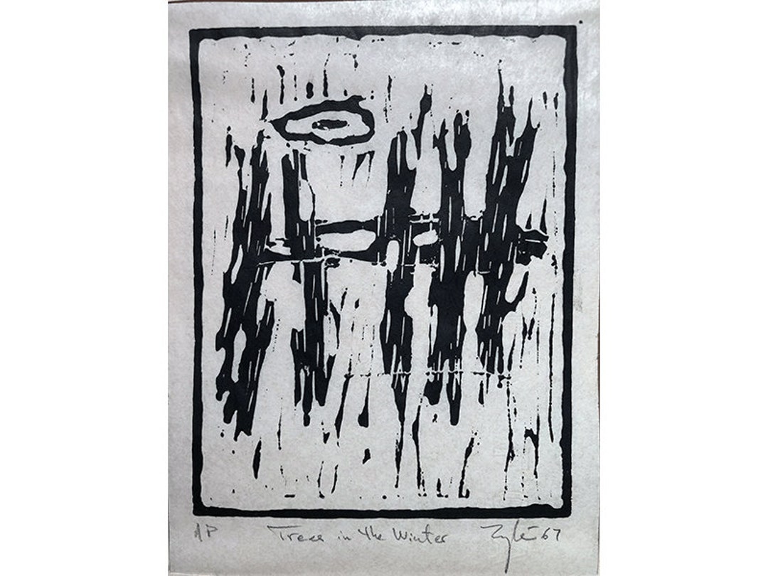 Zyle Etching: "trees in the Winter" - Etsy