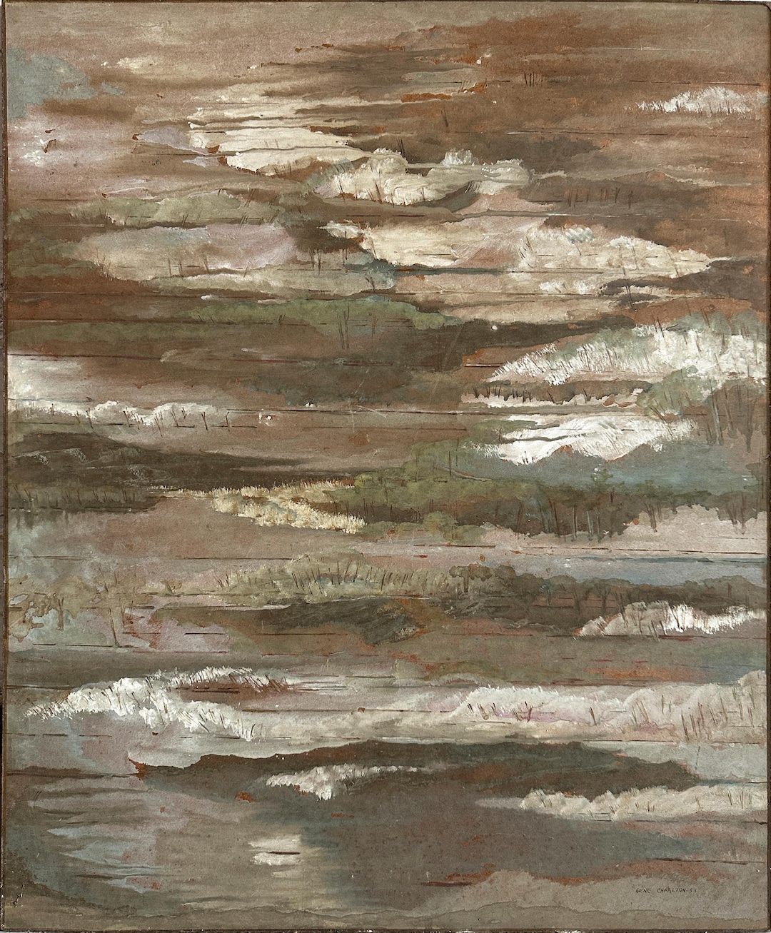 Gene Charlton Oil Painting: Brown Abstract - Etsy