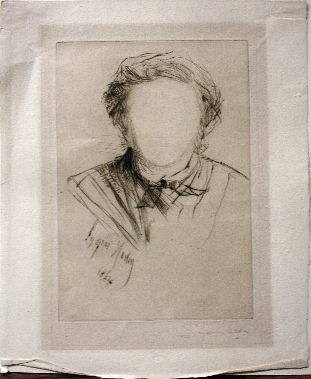 Francis Seymour Haden Etching: "man Without a Face" - Etsy