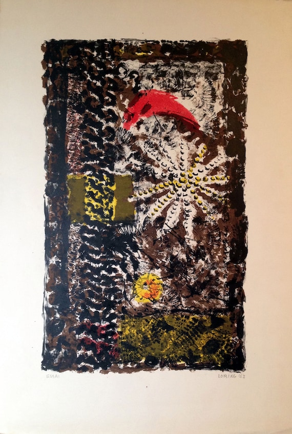 Color Lithograph by Artist Loring - Etsy