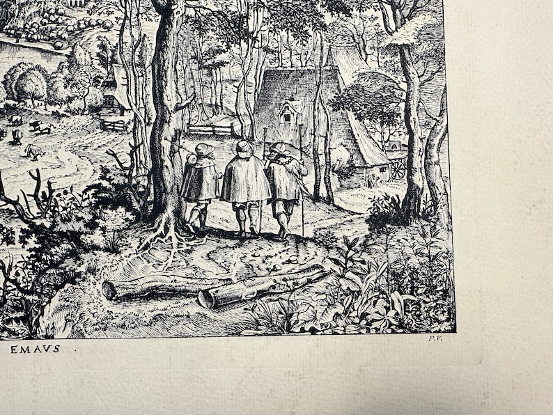 Pieter Bruegel the Elder Etching: "landscape With Pilgrims at Emmaus ...