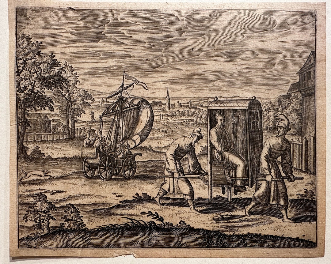 Theodore De Bry Engraving: Carriage With Sail in China, 1599 - Etsy