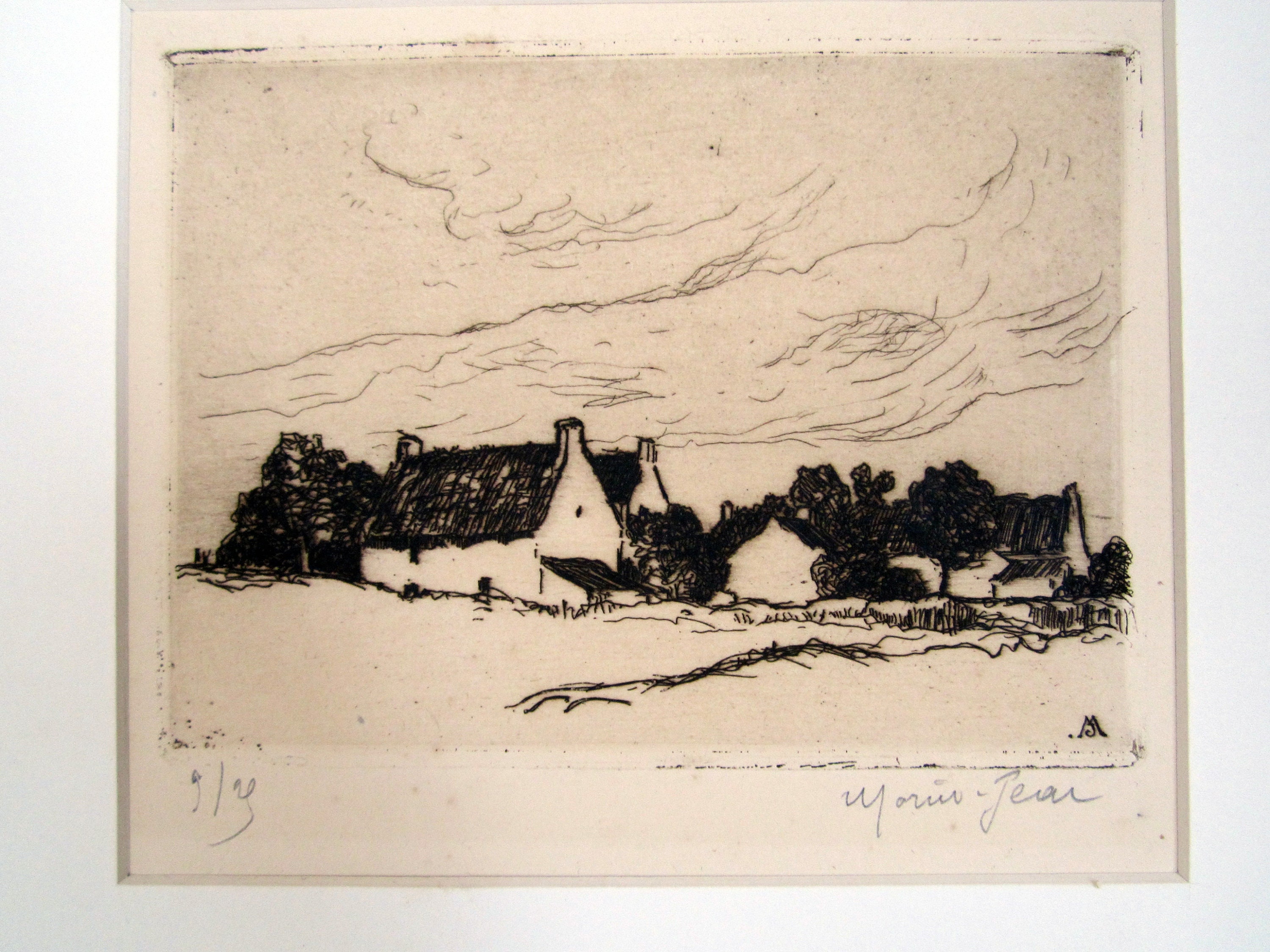 Two Morin-Jean Etchings: "Village De La Trinite" and "Rue De La ...