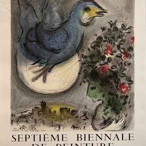 Marc Chagall Signed Lithograph: “the Blue Bird” - Etsy