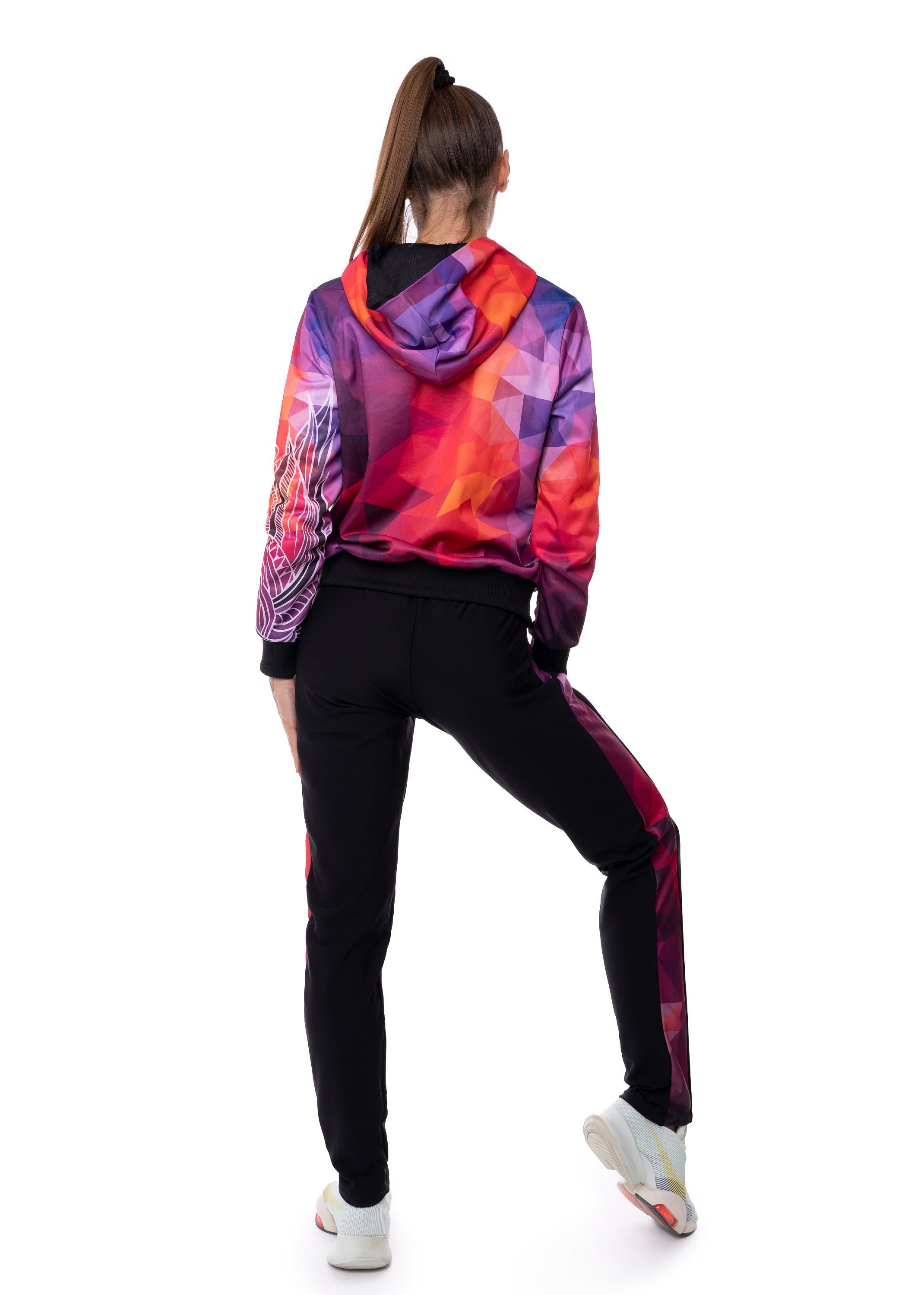 Purple Workout Top and Bottom Set With Hooded Long Sleeve - Etsy