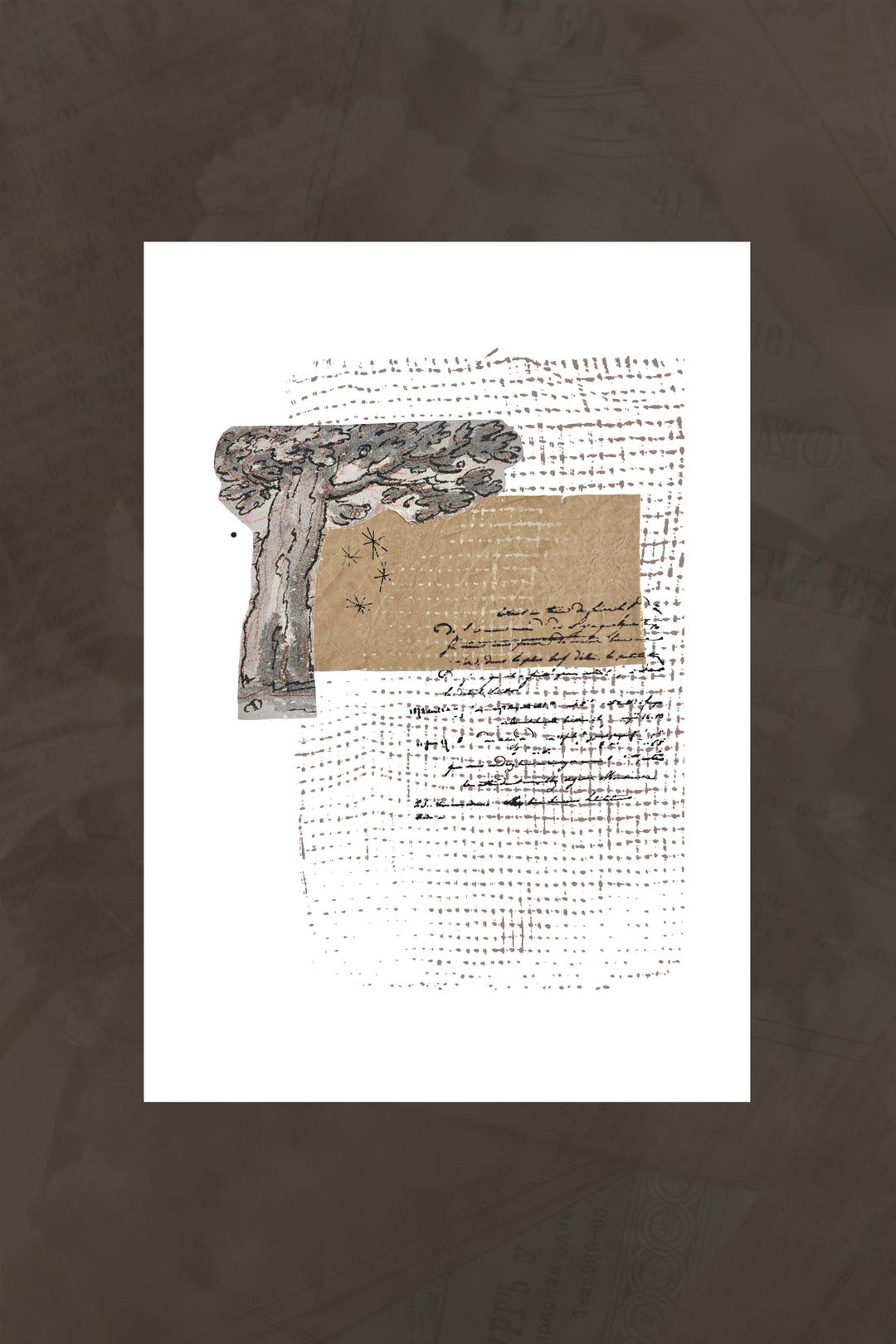 Art Print | Poetic Tree Collage - Etsy