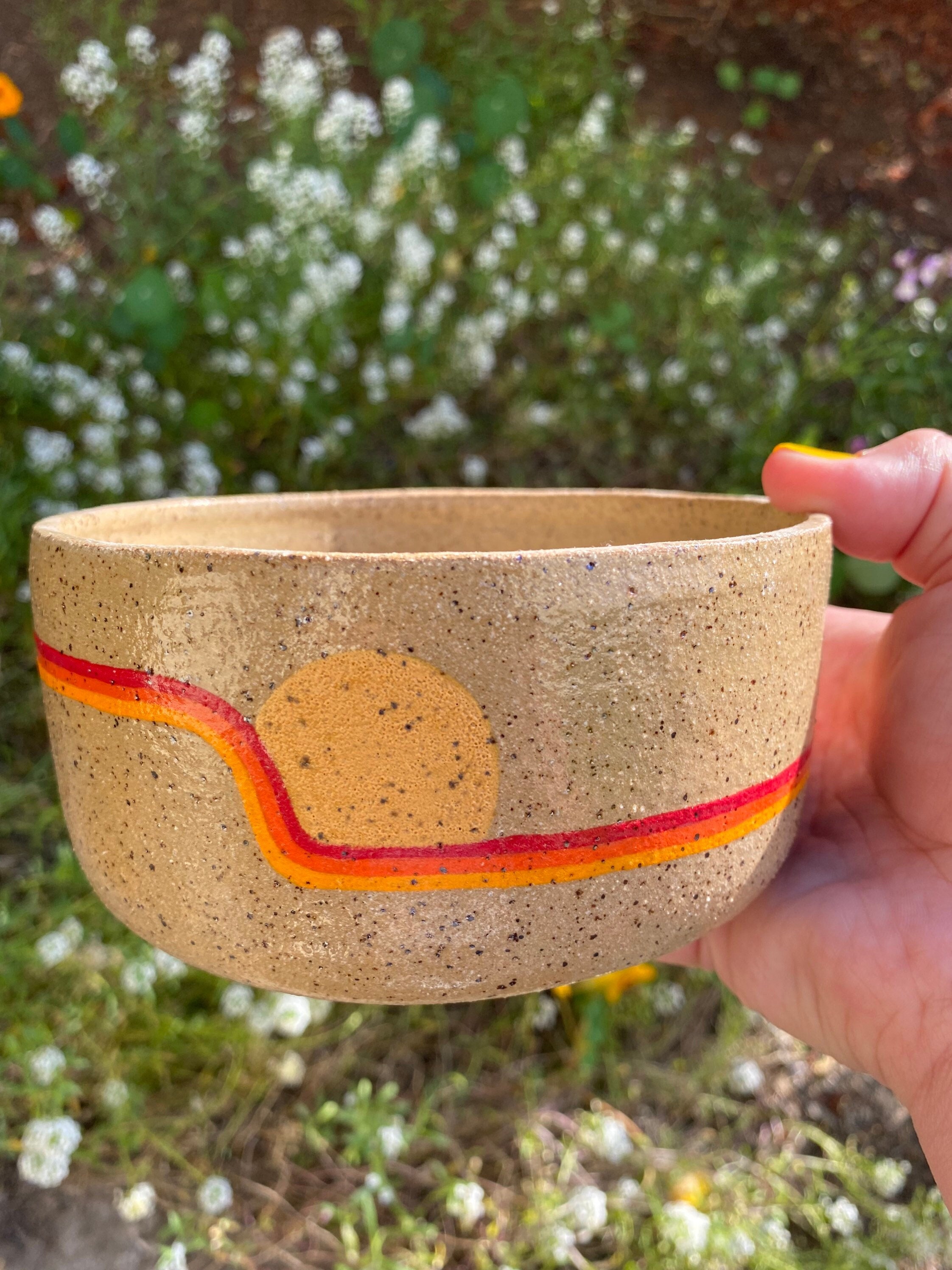 Sunset Ceramic Bowl / Planter - Etsy