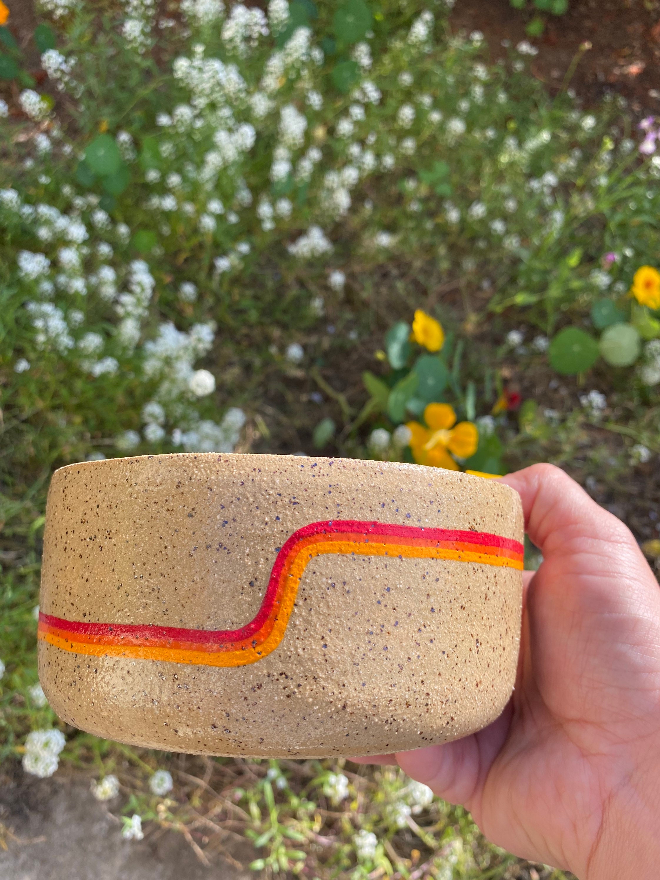 Sunset Ceramic Bowl / Planter - Etsy