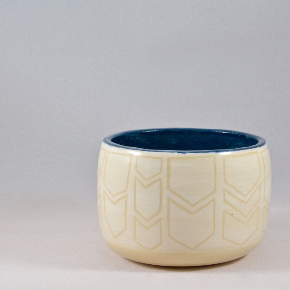 Ceramic Planter / Bowl With Chevron Design - Etsy