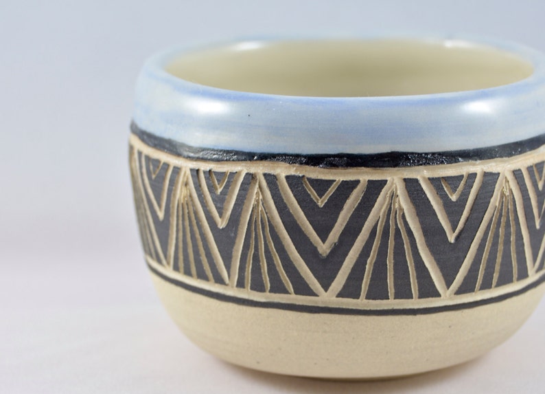 Geometric Line Design on a Ceramic Planter / Tumbler / Bowl - Etsy