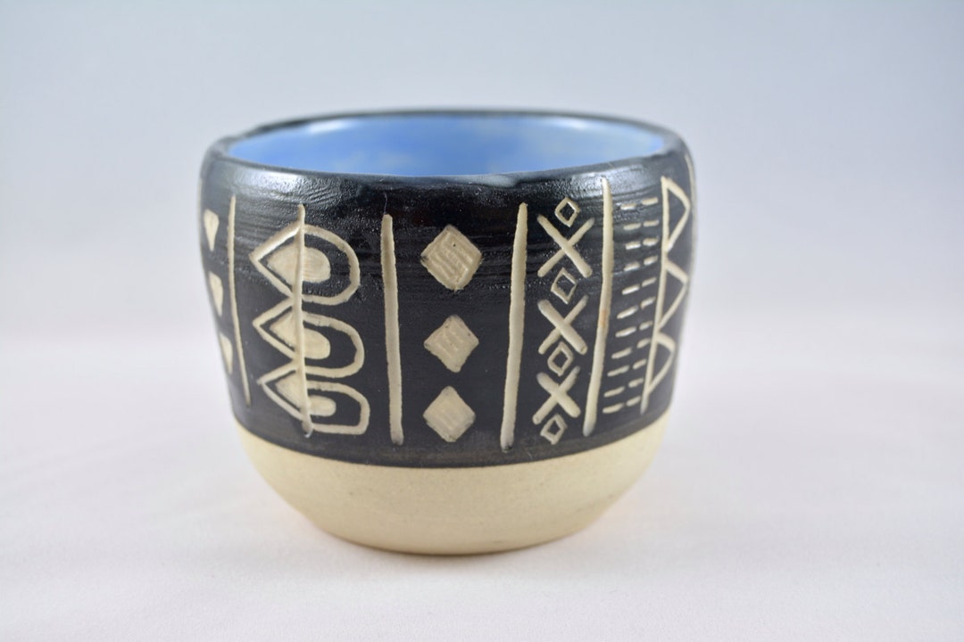 Geometric Line Design on a Ceramic Planter / Tumbler / Bowl - Etsy