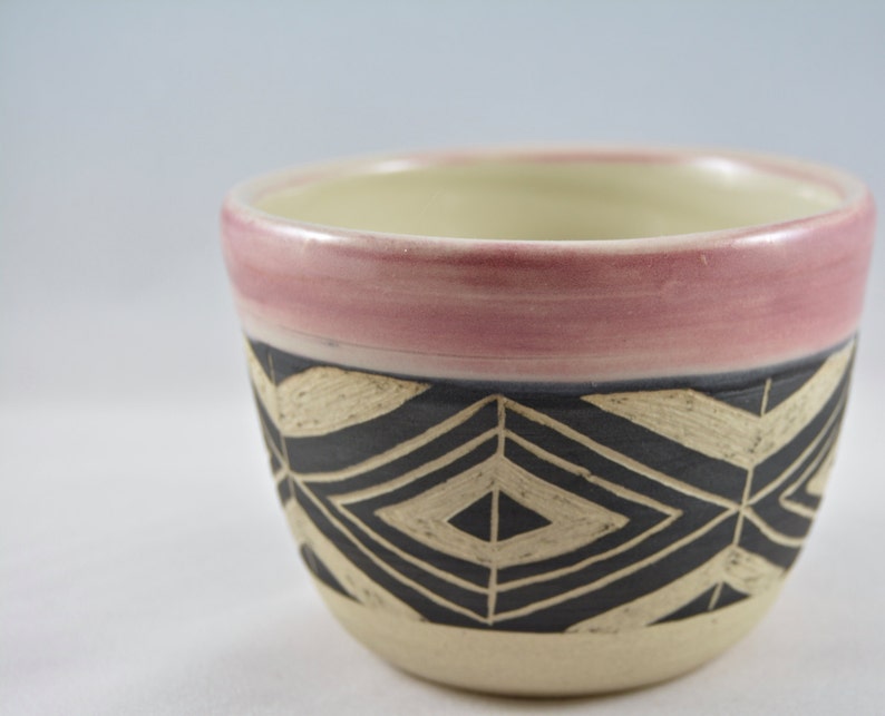 Geometric Line Design on a Ceramic Planter / Tumbler / Bowl - Etsy