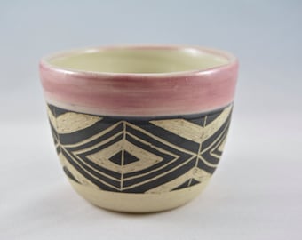 Geometric Line Design on a Ceramic Planter / Tumbler / Bowl | Etsy