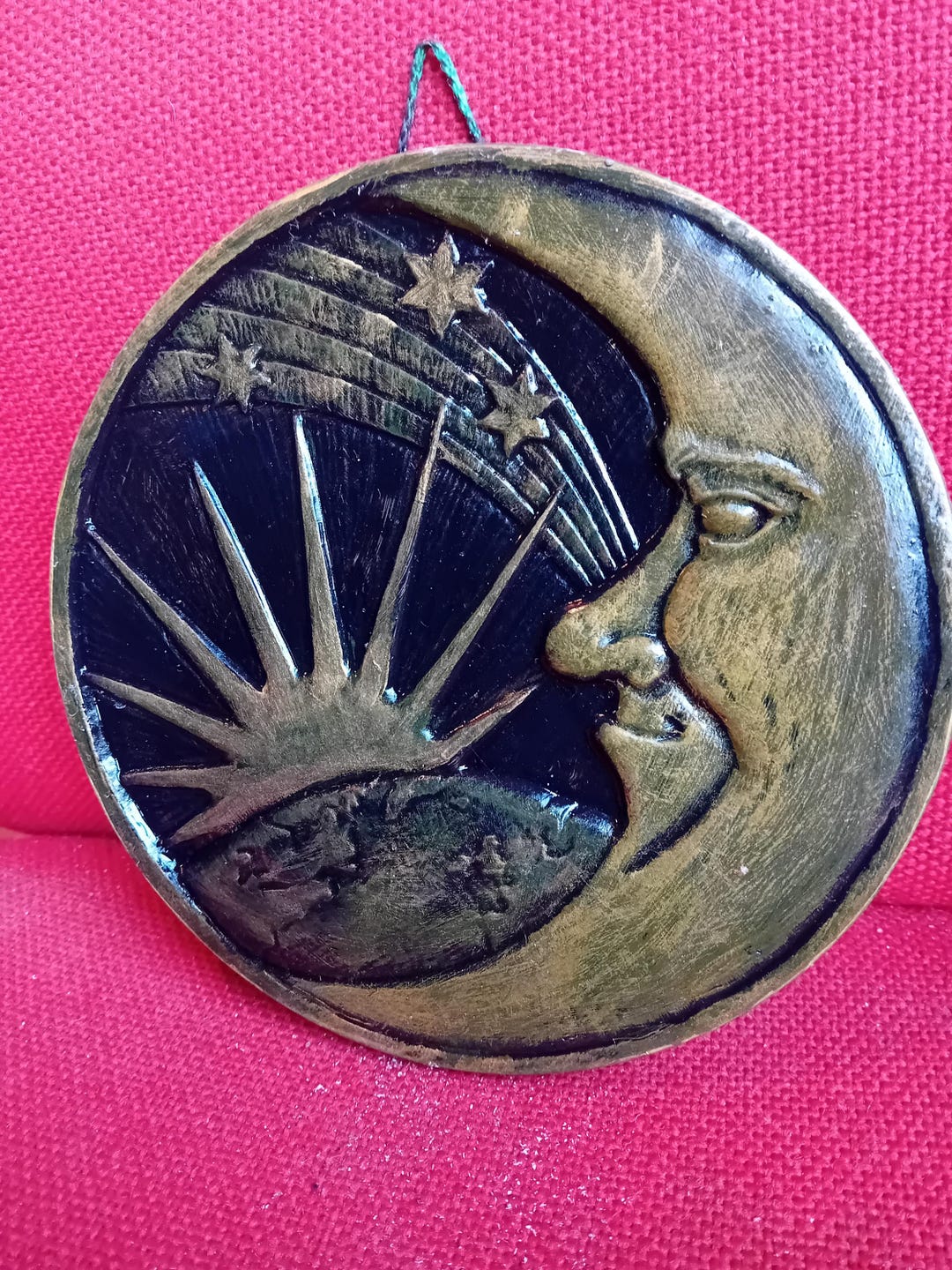Crescent Moon Wall Plaque Handcrafted Irish Artist - Etsy
