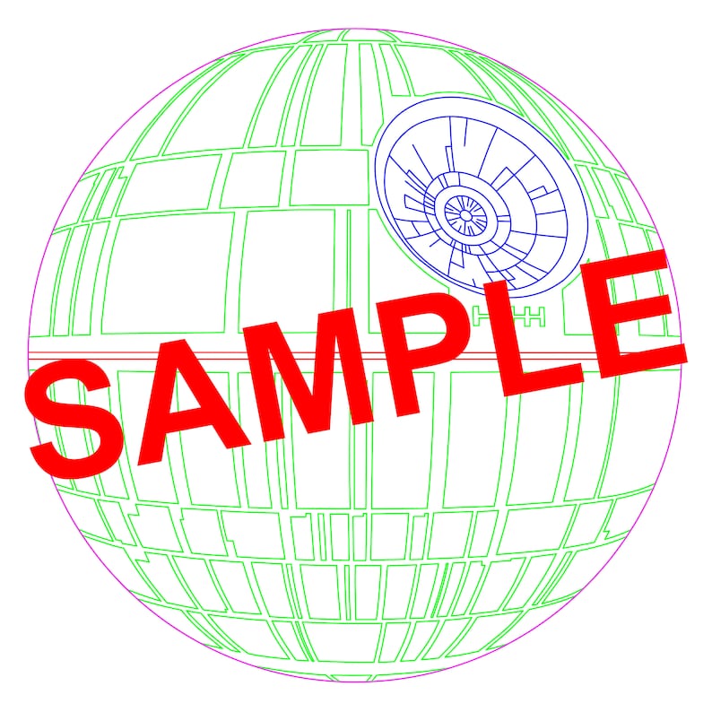 Death Star .svg .dxf .png .pdf and Lightburn Files for Use With Lasers ...