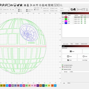 Death Star .svg .dxf .png .pdf and Lightburn Files for Use With Lasers ...