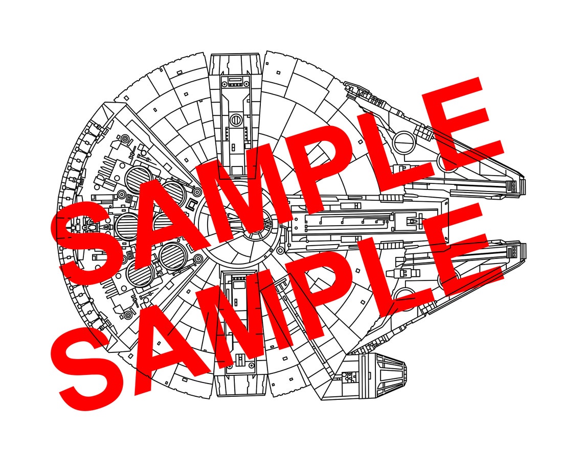 Millennium Falcon .svg .dxf .png .pdf and Lightburn Files for Use With ...