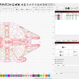 Millennium Falcon .svg .dxf .png .pdf and Lightburn Files for Use With ...