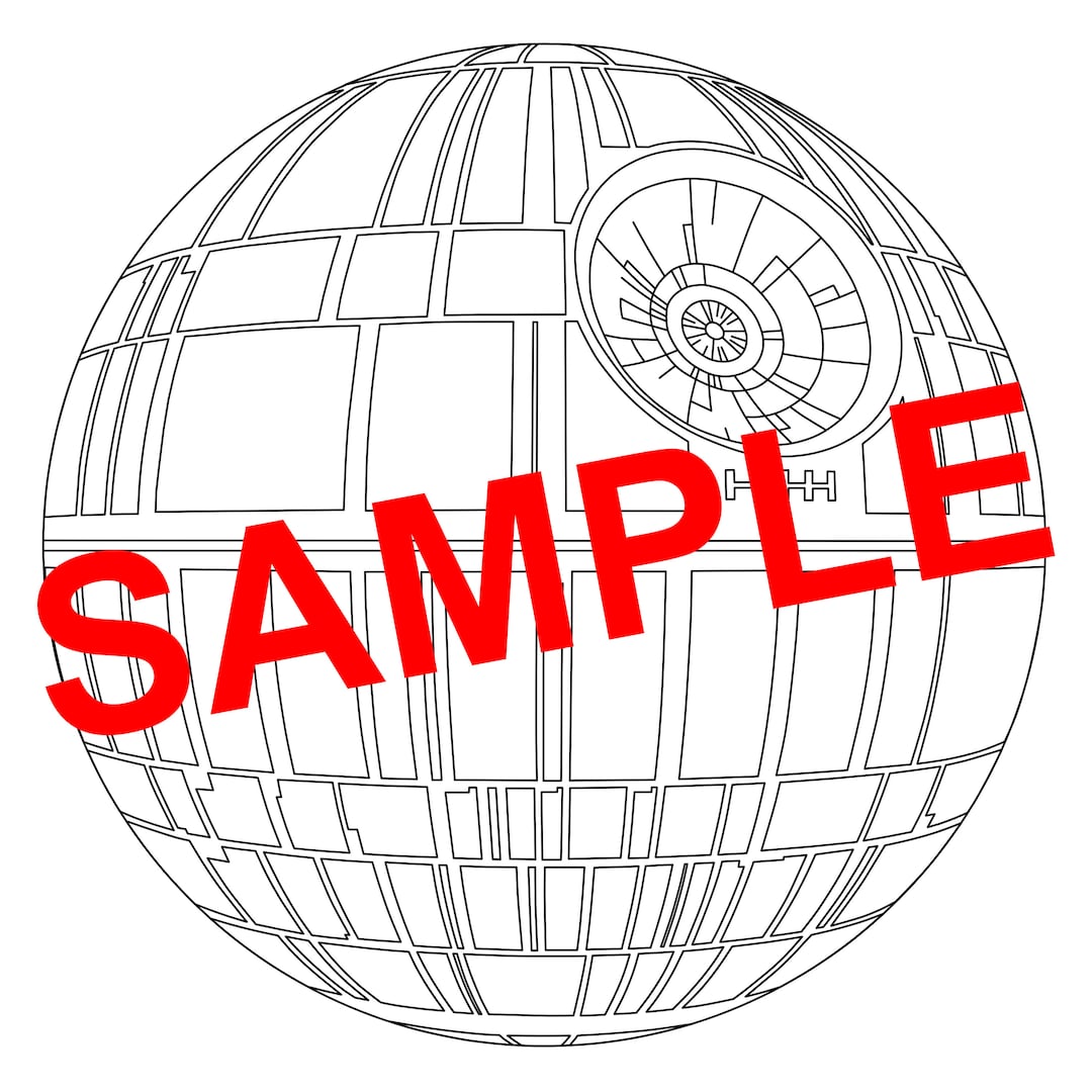Death Star .svg .dxf .png .pdf and Lightburn Files for Use With Lasers ...