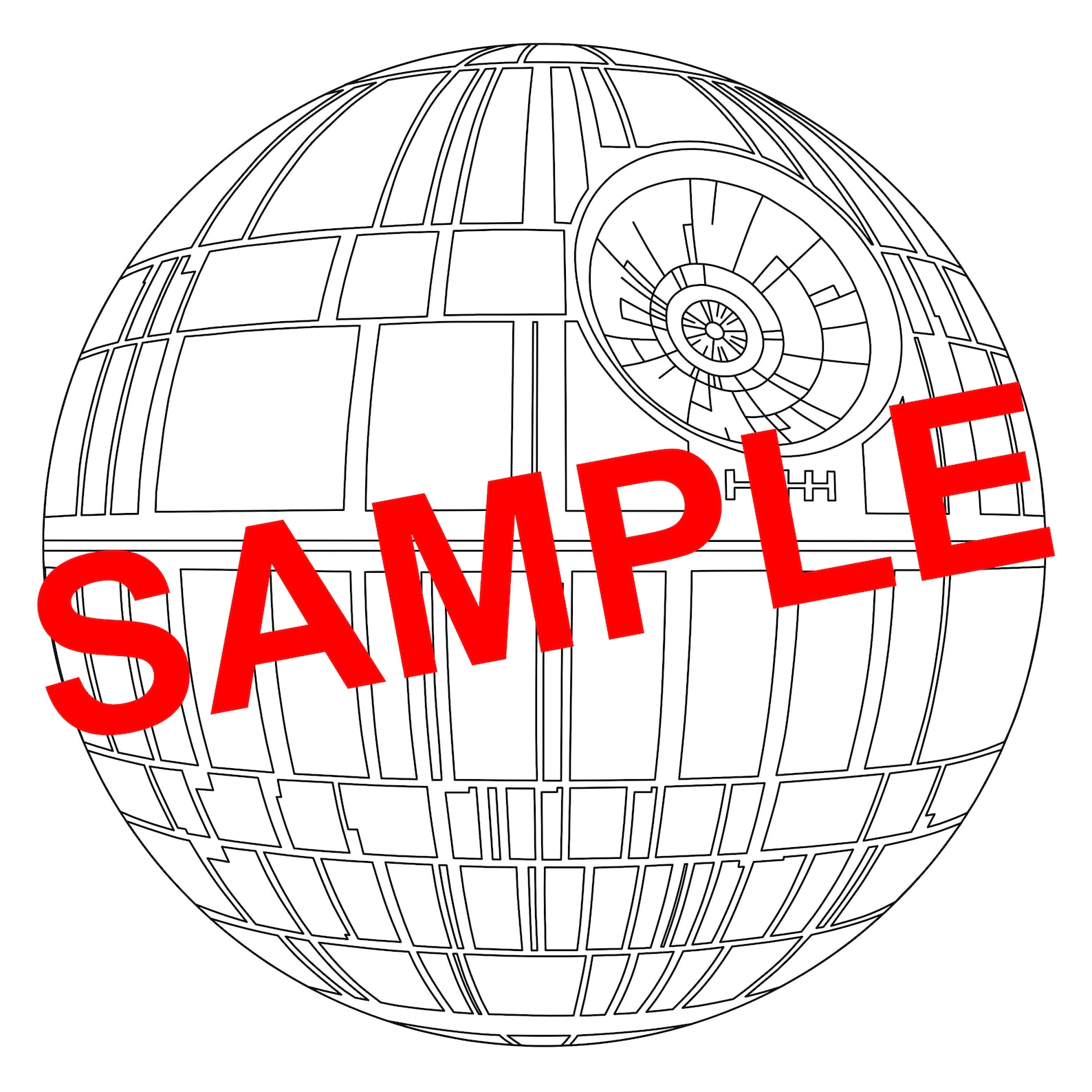 Death Star .svg .dxf .png .pdf and Lightburn Files for Use With Lasers ...